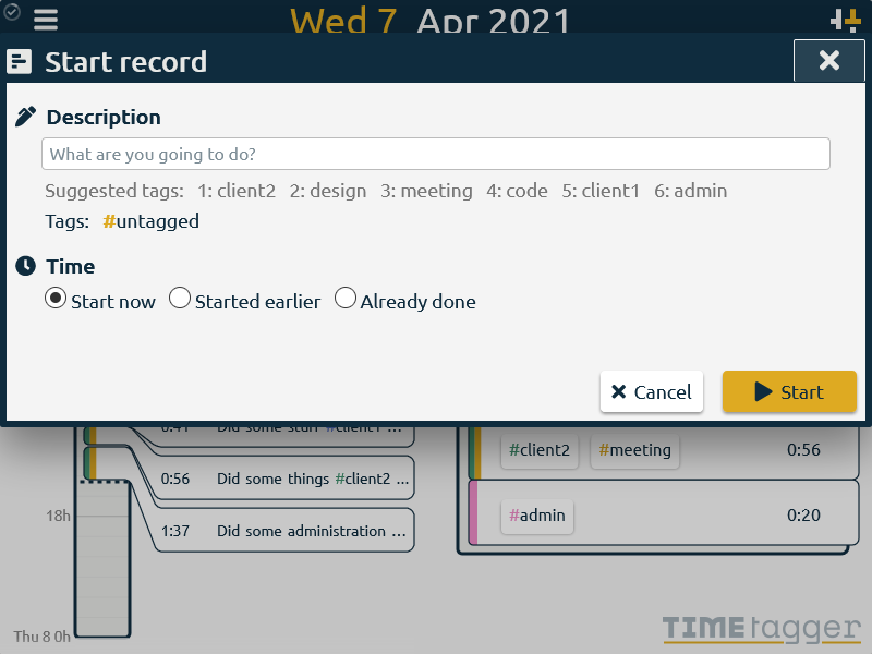 TimeTagger - Tag your time, get the insight